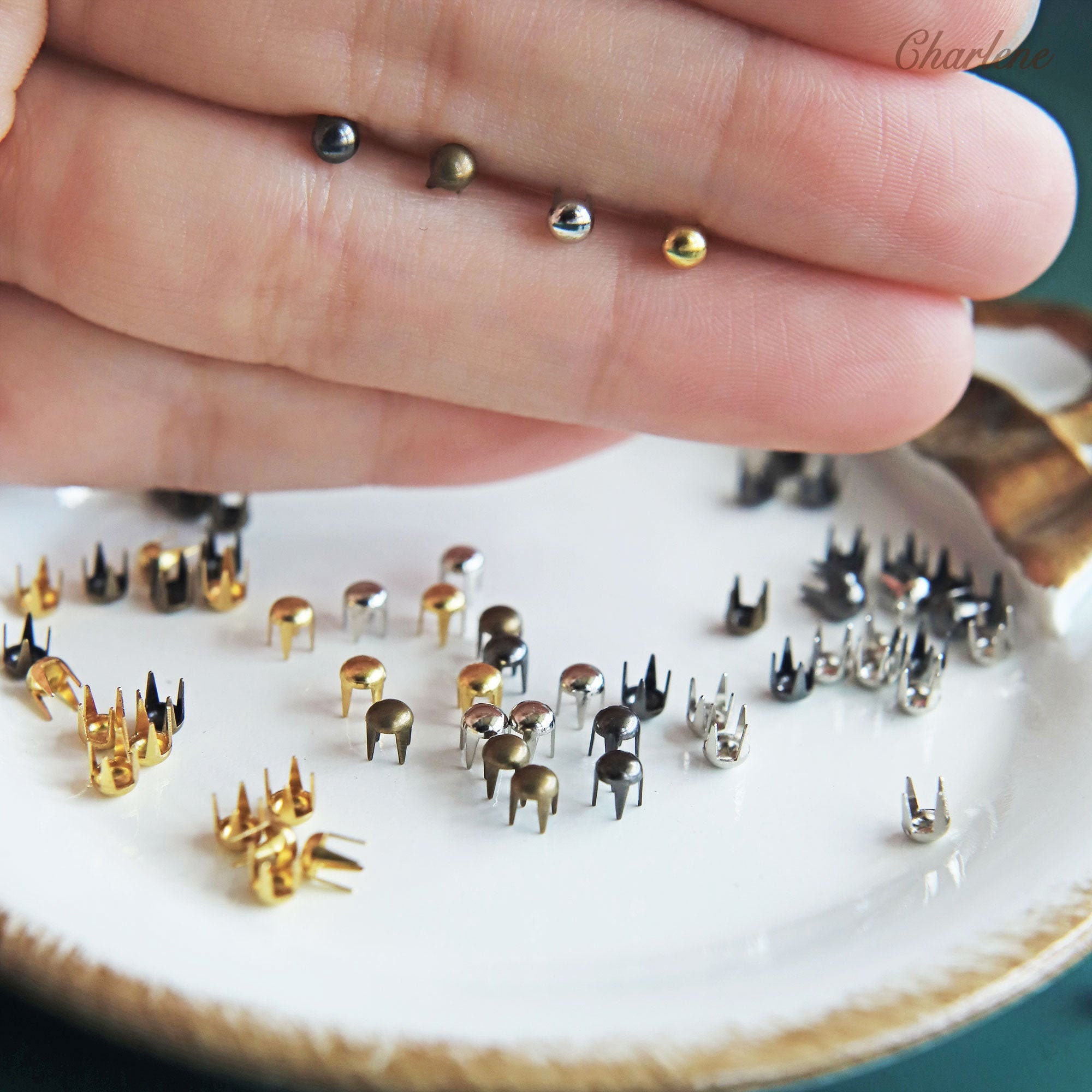 3mm Round Mini Studs, in 4 Colors, for Doll Clothes Sewing Projects ...