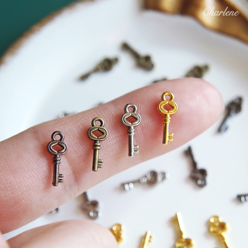 Tiny Key Bead - Etsy