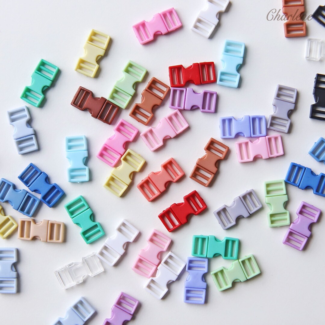 2 Pairs - 6mm (inner Diameter) Tiny Plastic Side Release Buckles, in 20 ...