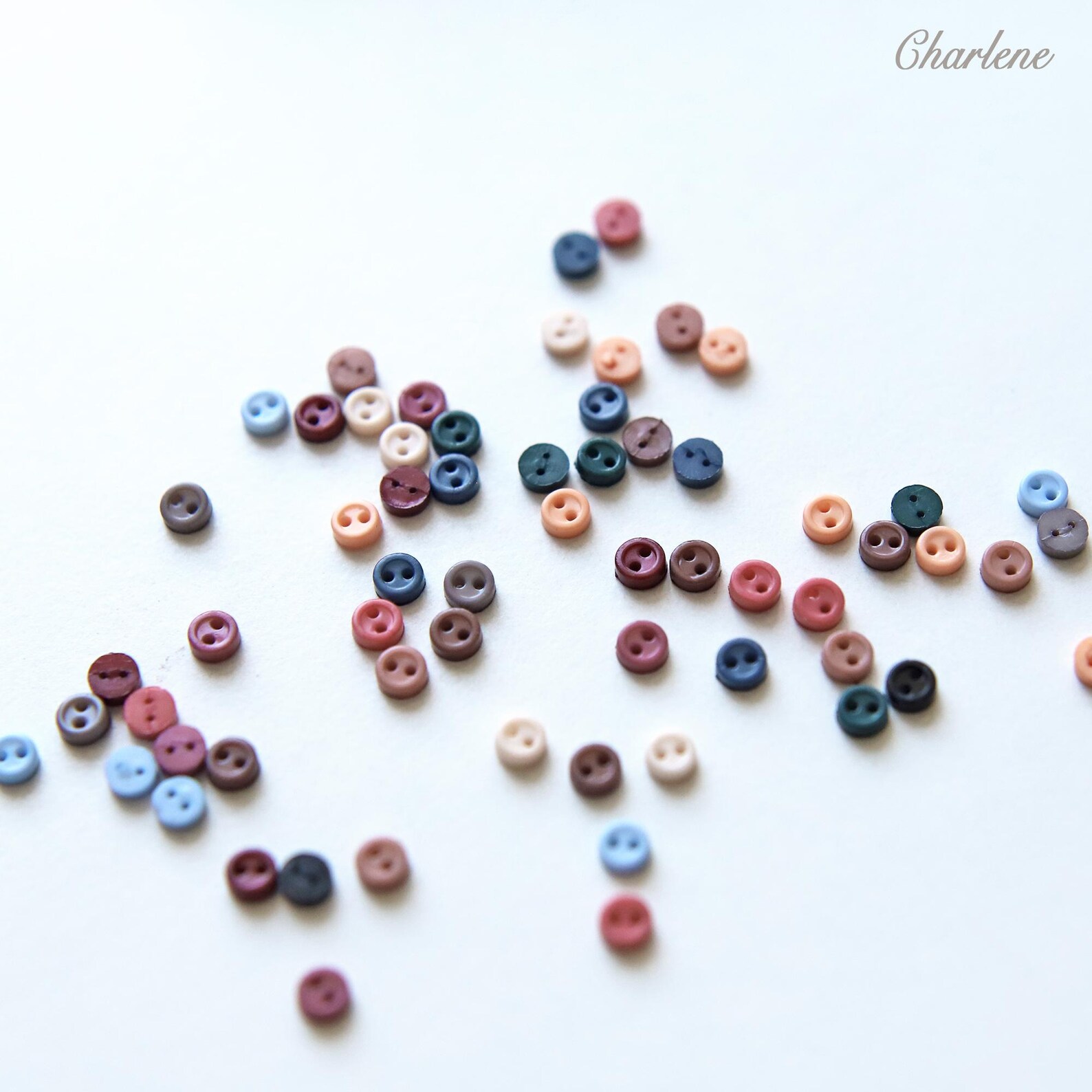 3mm/0.12" Super Tiny Round Plastic Buttons, in 12 Vintage Colors, the ...