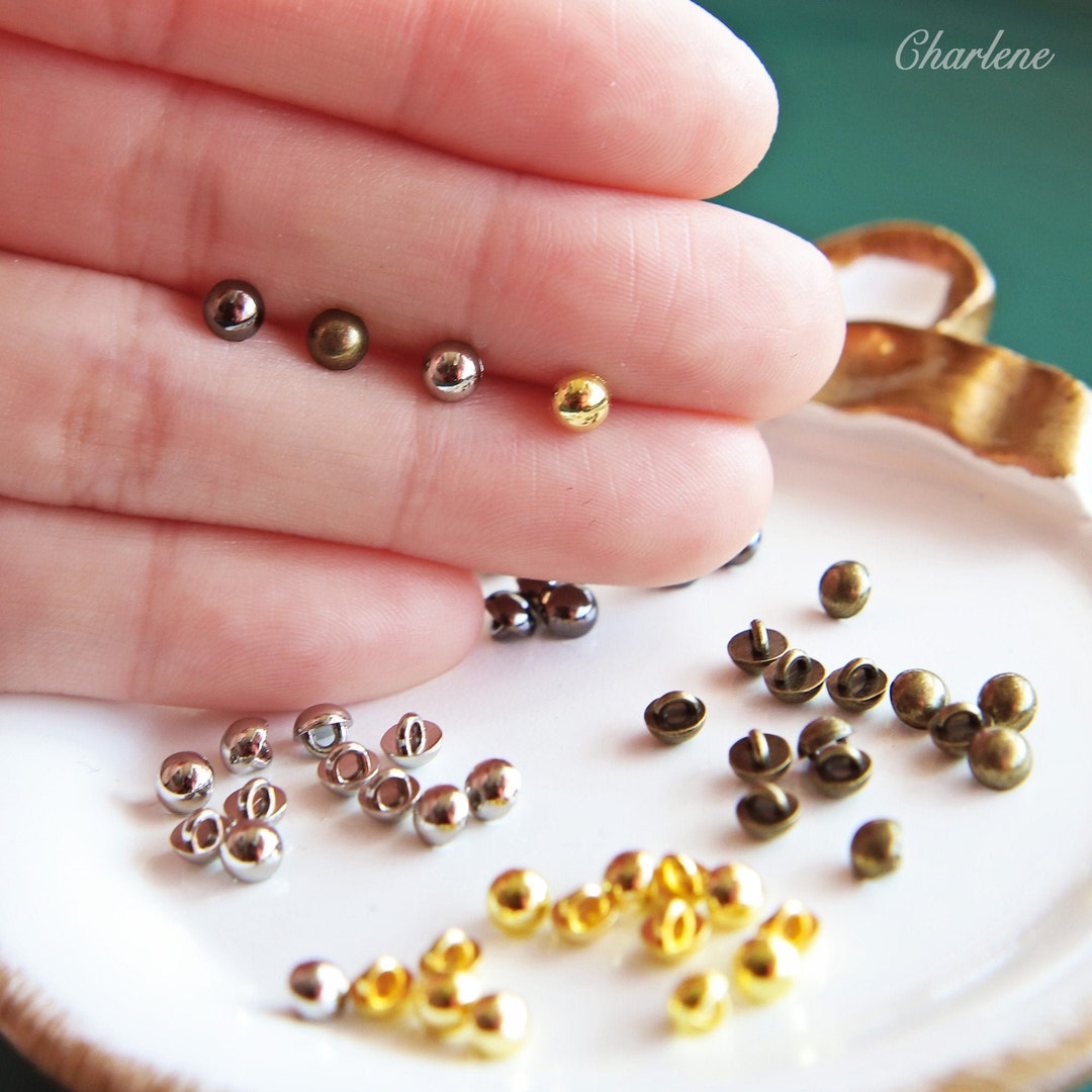 4mm Mini Metal Round Shank Buttons, in 4 Colors, Doll Clothing Buttons ...