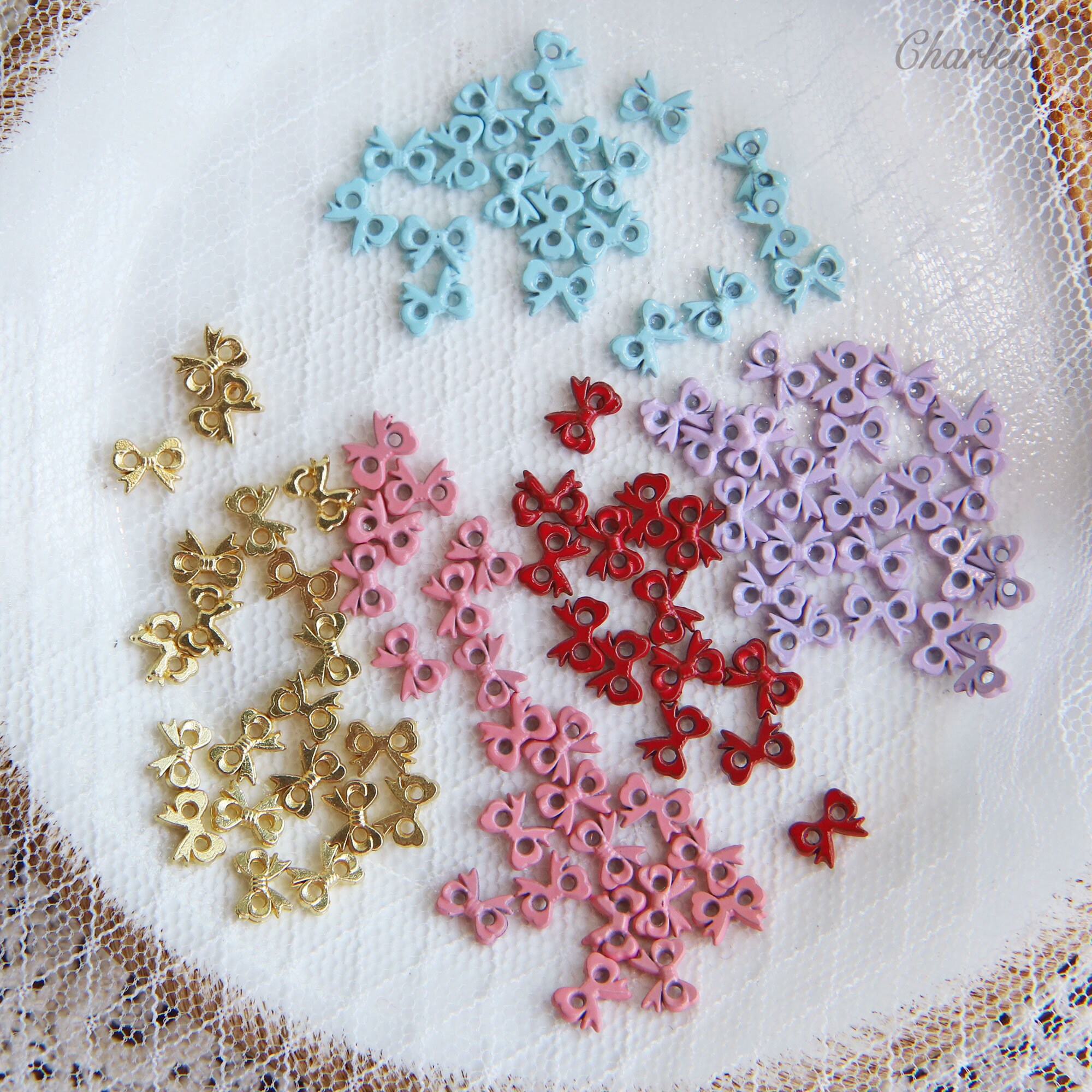 4mm Mini Metal Bow Shape Buttons in 5 Colors Micro Tiny | Etsy