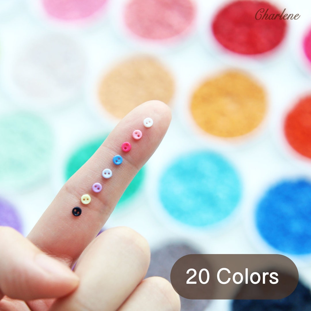 3mm/0.12" Tiny Round Plastic Buttons, in 20 Colors, the Smallest ...