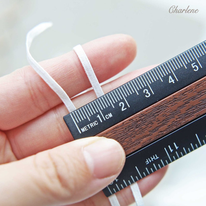 2 Yards - 2.5mm/0.1" Premium Soft Tiny White Elastic Elastic Band ...
