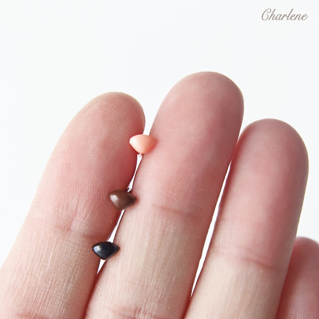 4.5mm/0.18" Tiny Triangle Animal Nose, No Washers, in 3 Colors, Perfect ...
