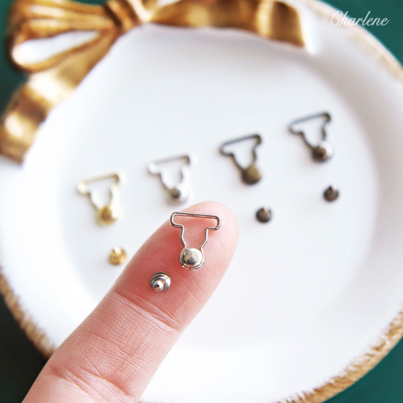 10 PCS - 8mm (inner Diameter) Tiny Overall Buckles and Studs, in 4 ...