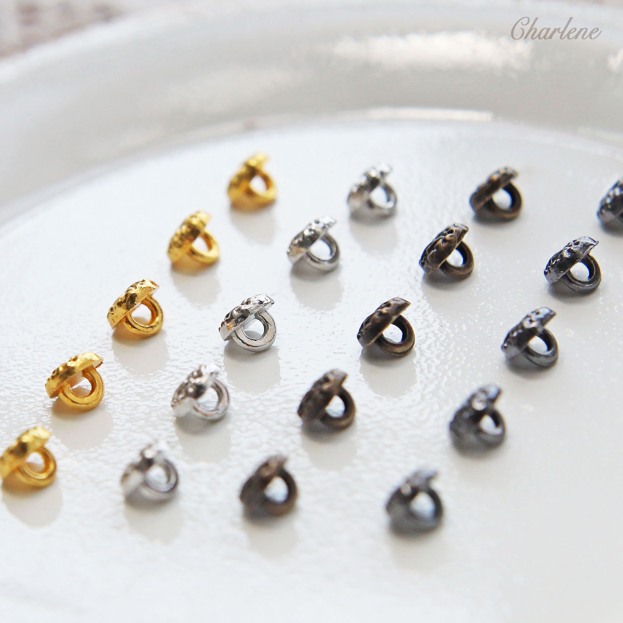 4mm Super Tiny Shank Buttons, in 4 Color, Mushroom Shaped Buttons, Doll ...