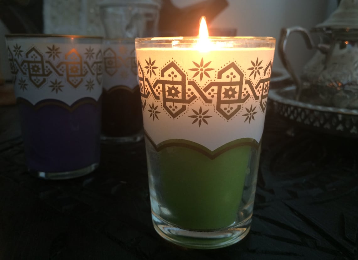 Moroccan Mint Candle Moroccan Tea Glass Candle Wedding - Etsy