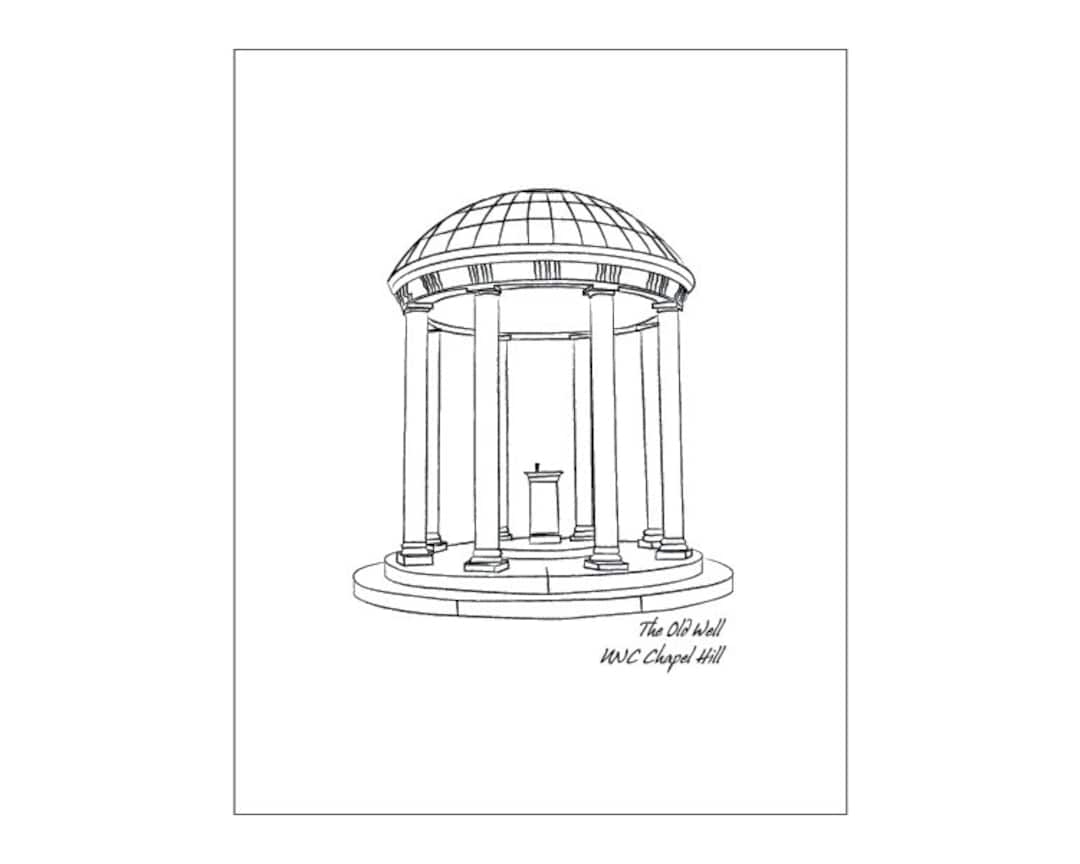 UNC Chapel Hill Old Well, UNC CH Art, Instant Digital Download Art ...