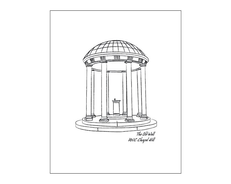 UNC Chapel Hill Old Well, UNC CH Art, Instant Digital Download Art ...