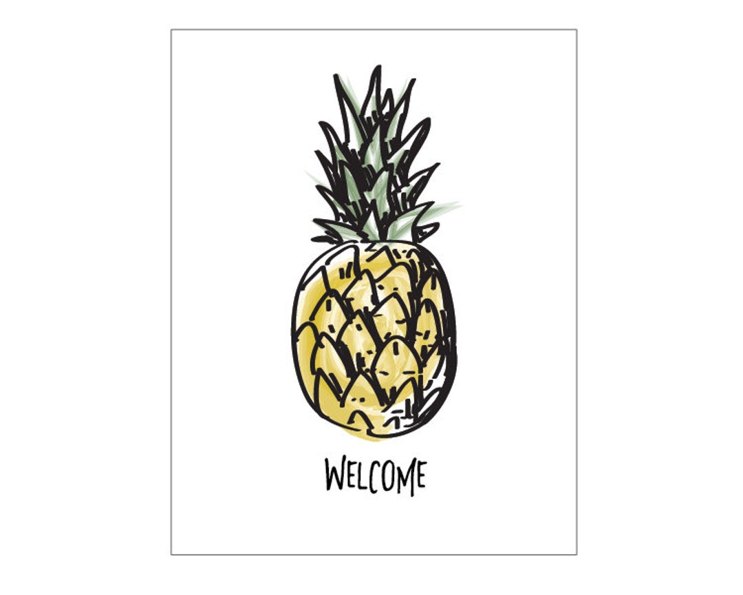 Pineapple Watercolor Print - Welcome Home Artwork (digital Download) - Etsy
