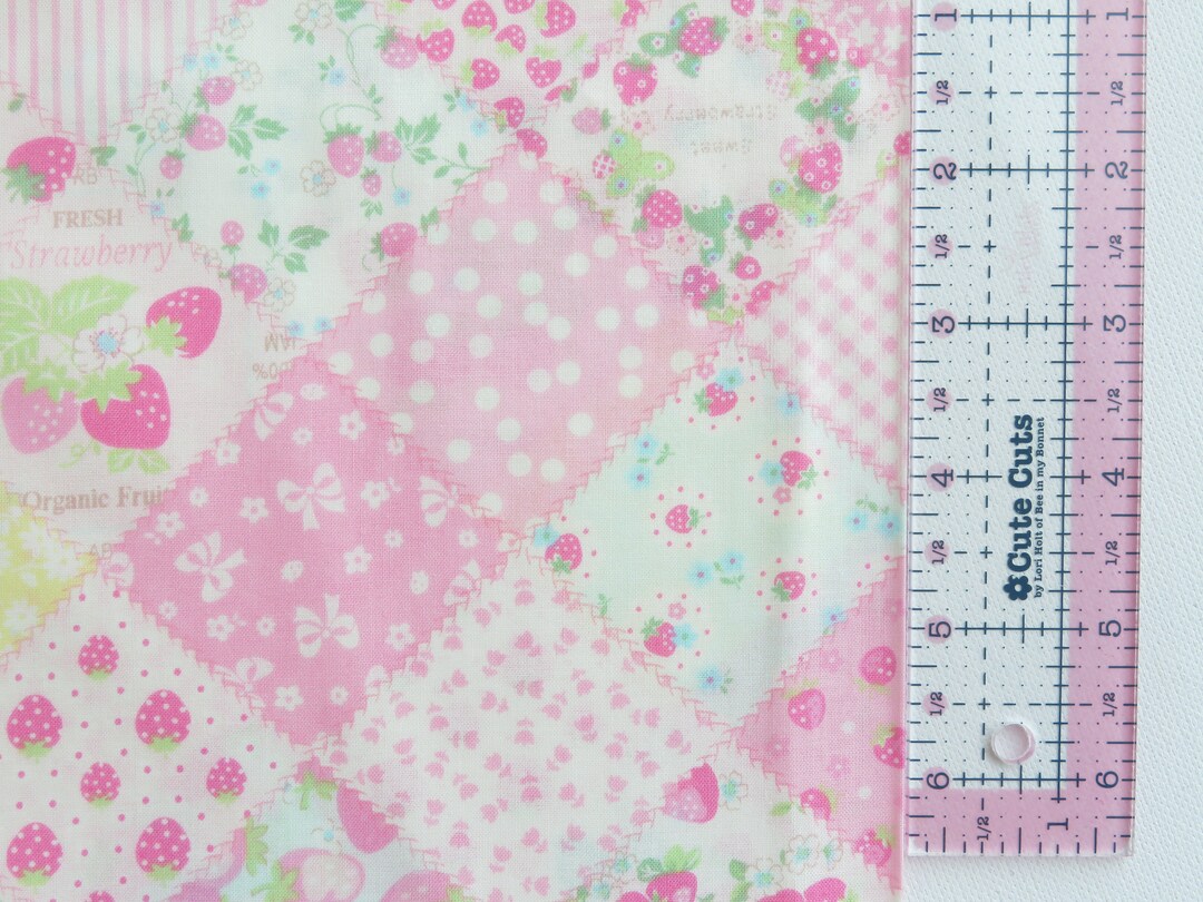 1/2 Yard Yuwa Atsuko Matsuyama Japan | Strawberry Party | AT826764 F ...