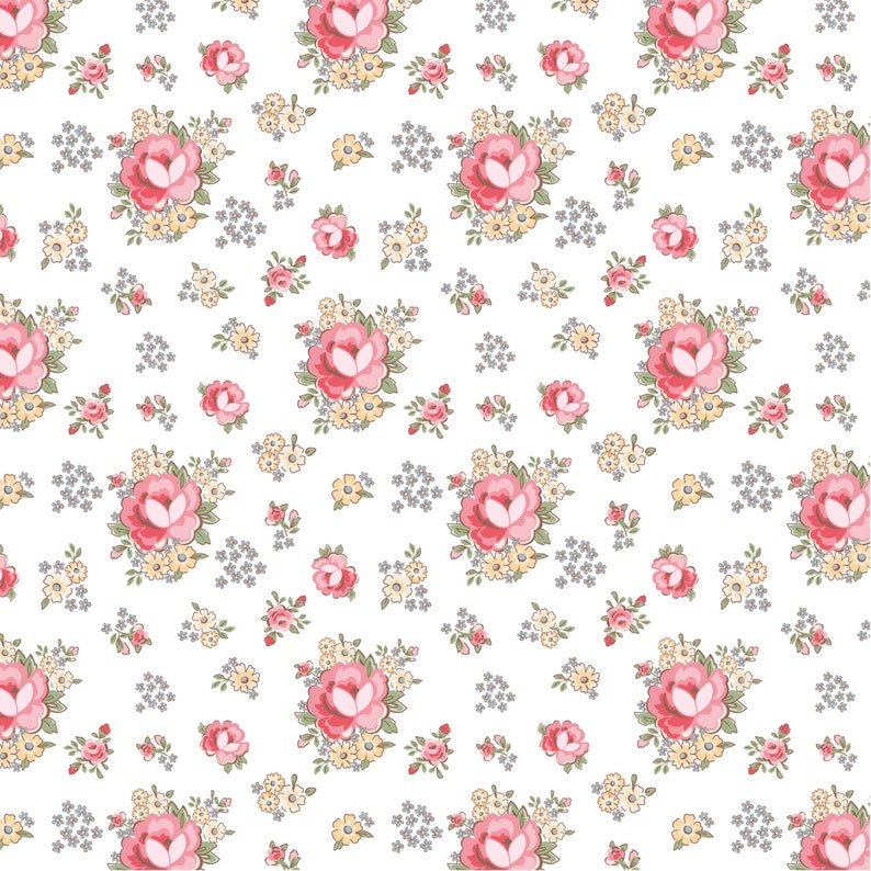 White Primroses From Dots & Posies Collection by Poppie Cotton | Etsy