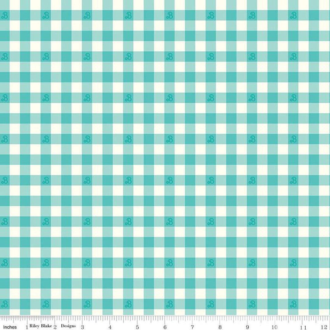 Barbie™ World Barbie Gingham Teal for Riley Blake Designs | C15024-TEAL ...