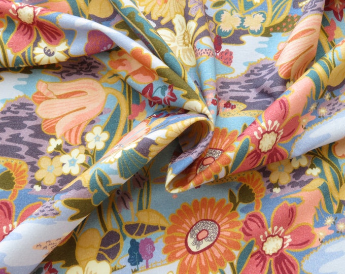 Liberty Fabrics® - Norfolk Jersey - SS21 - Sunshine Meadow - Colorway A ...