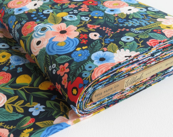 Cotton Steel Rifle Paper Co. Wildwood Garden Party RP100-NA2 Navy ...