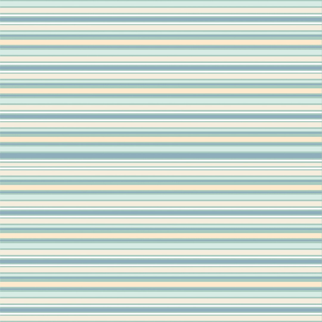 Teal Stripes on Dots From Dots & Posies Collection by Poppie Cotton ...