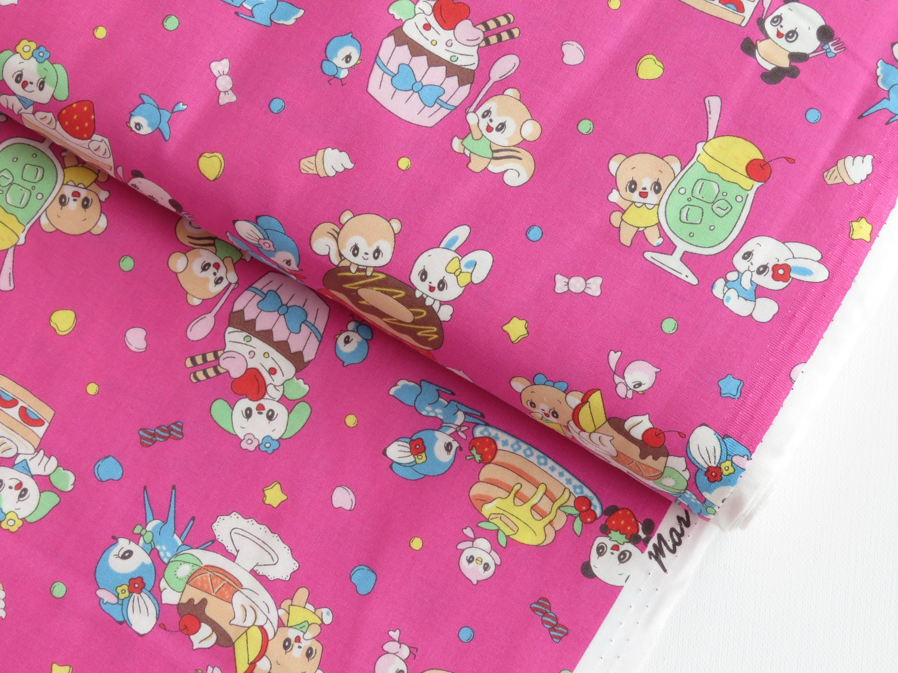 1/2 Yard Marron Nagao Retro Animal Sweets Dream for Kei Fabric ...
