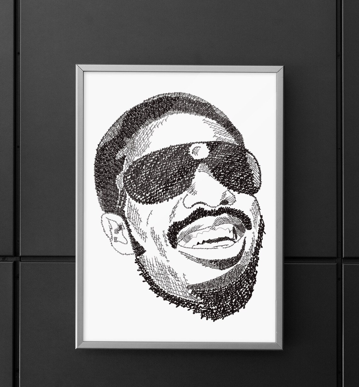 Stevie Wonder in Words Art Print Word Portrait Hand Drawn Black Art ...
