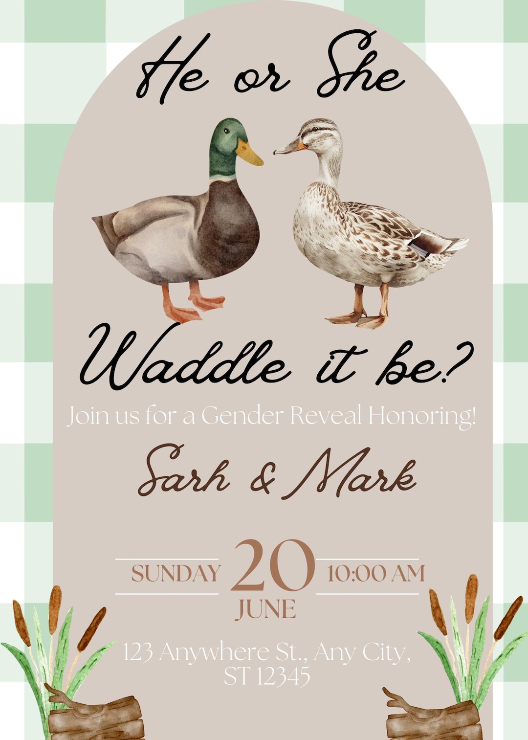 Waddle It Be Bundle - Duck Gender Reveal Invitation and Banner - Etsy