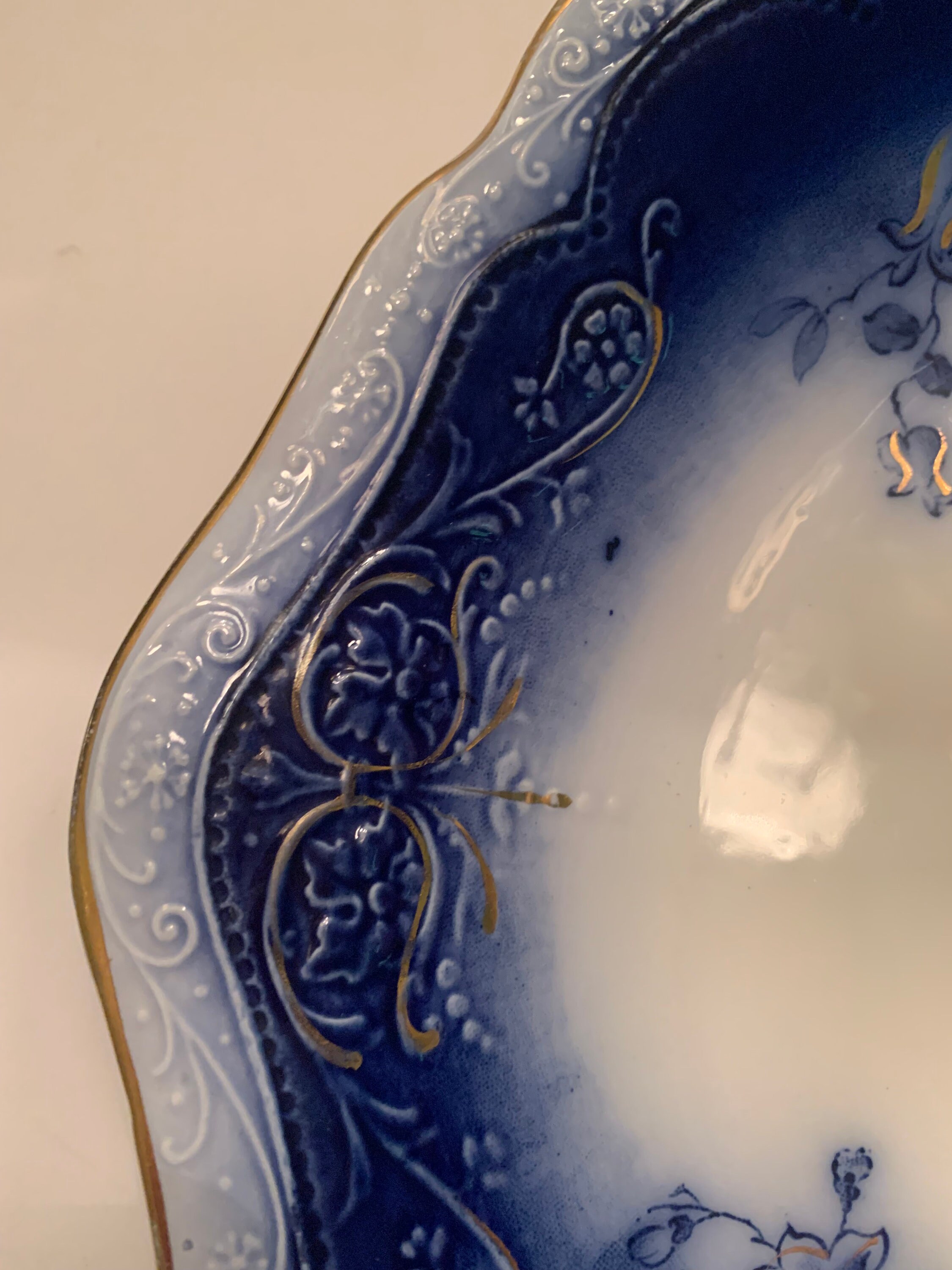 Antique FLO BLUE PLATTER johnson Bros 16 - Etsy