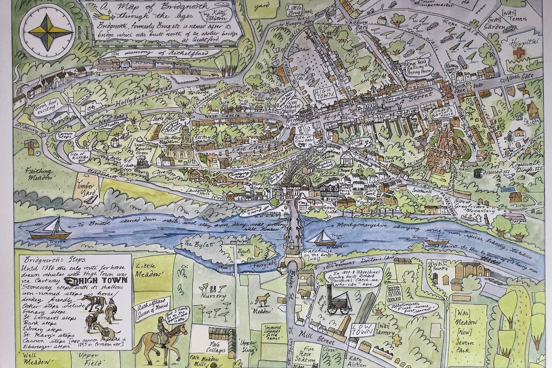 A Map of Bridgnorth Through the Ages by Katy Alston - Etsy
