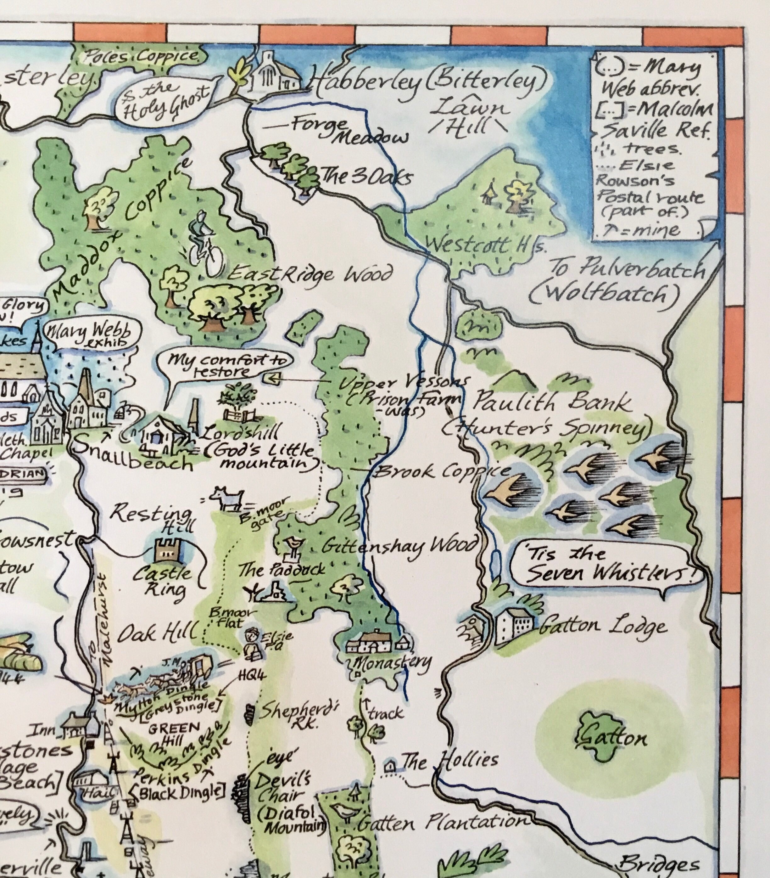 An Illustrated Map of the Stiperstones, Shropshire by Katy Alston - Etsy