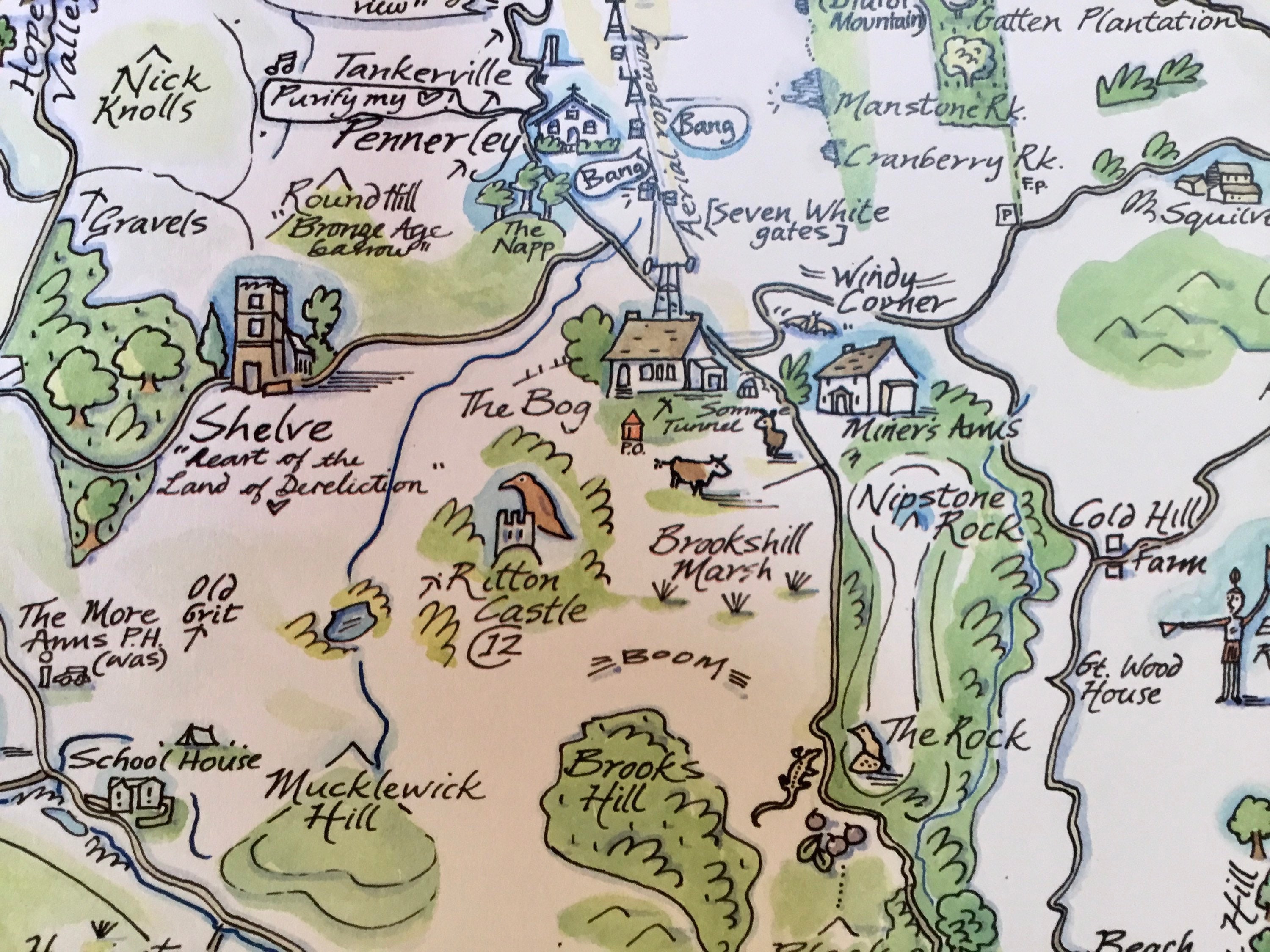 An Illustrated Map of the Stiperstones Shropshire by Katy | Etsy