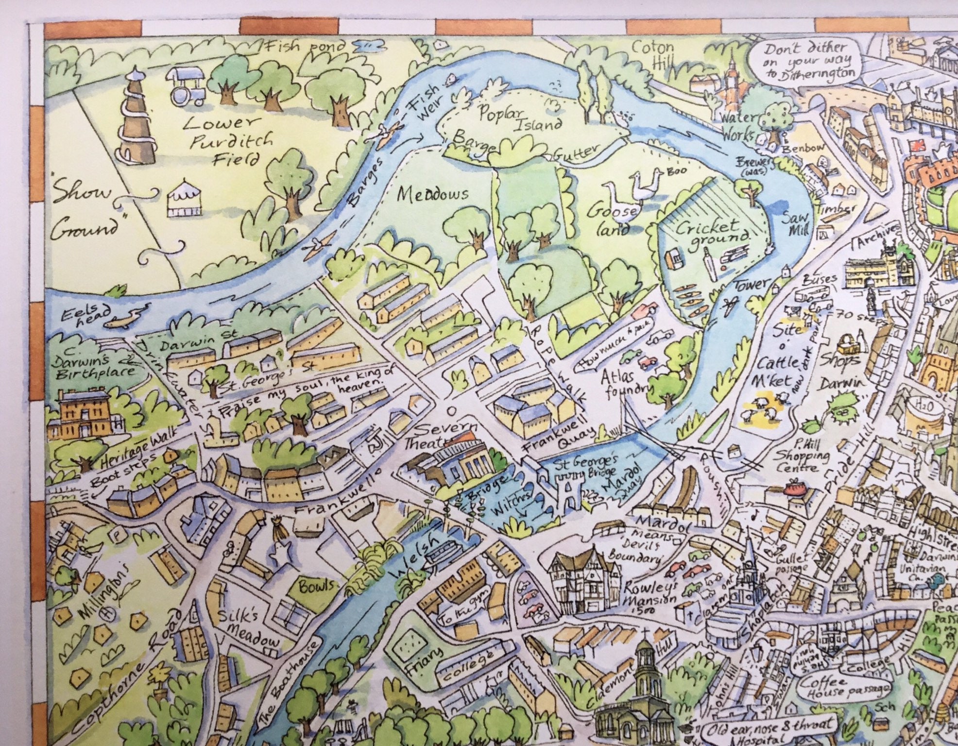 A Map of Shrewsbury - Etsy UK