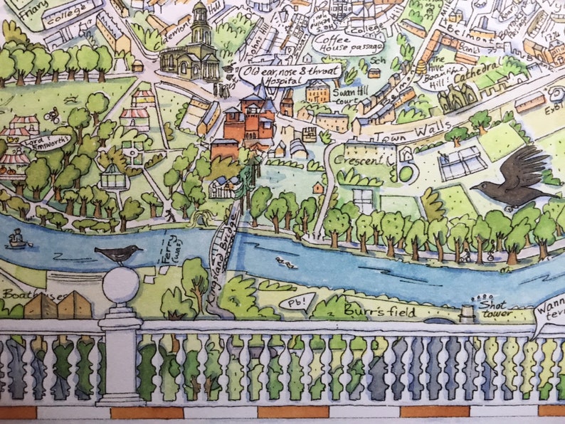 A Map of Shrewsbury - Etsy UK