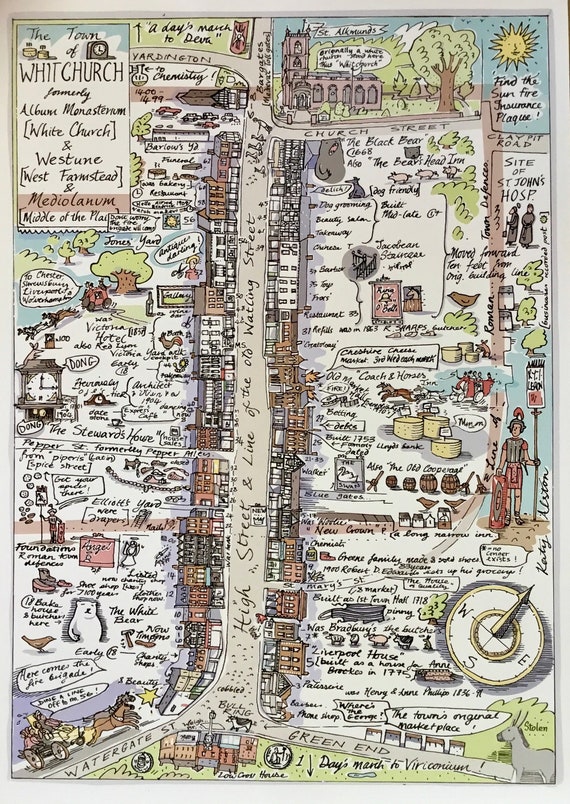 Map of Whitchurch High Street a Map of the Street Featuring | Etsy UK