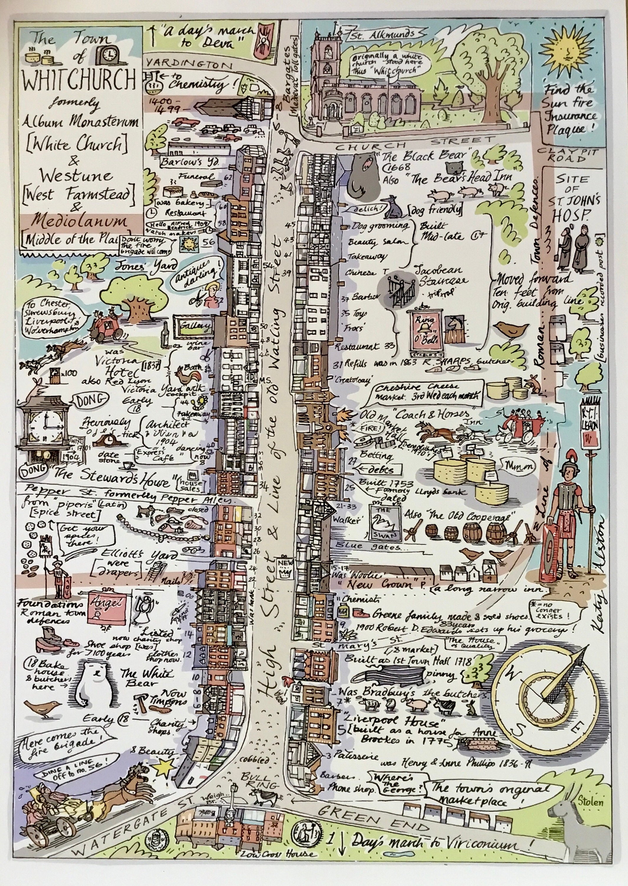 Map of Whitchurch High Street a Map of the Street Featuring - Etsy UK