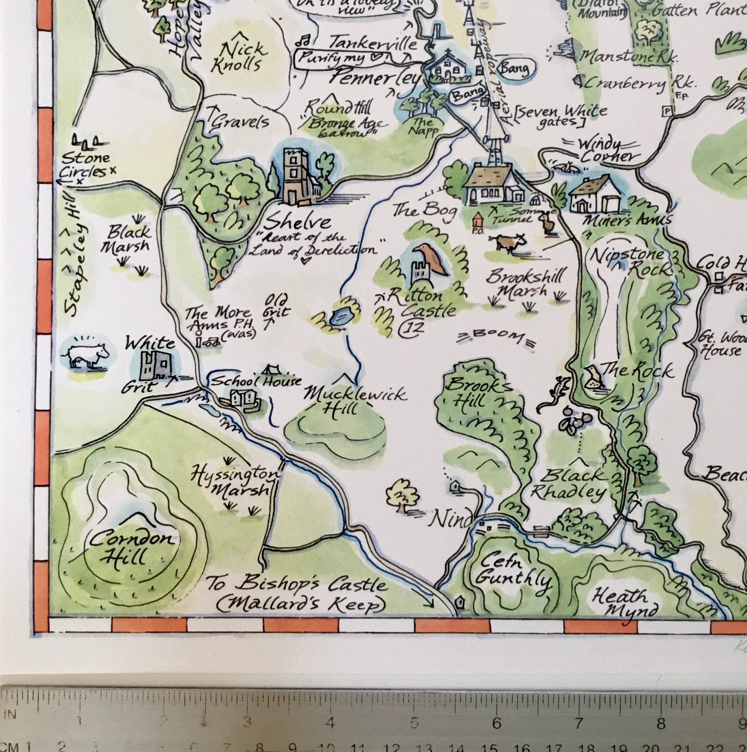 An Illustrated Map of the Stiperstones, Shropshire by Katy Alston - Etsy