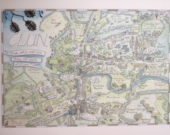 A Historical Map of Shropshire Showing Shropshire Characters | Etsy UK