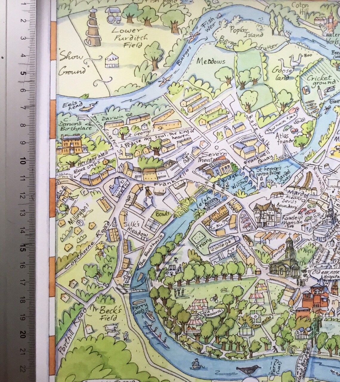 A Map of Shrewsbury - Etsy UK