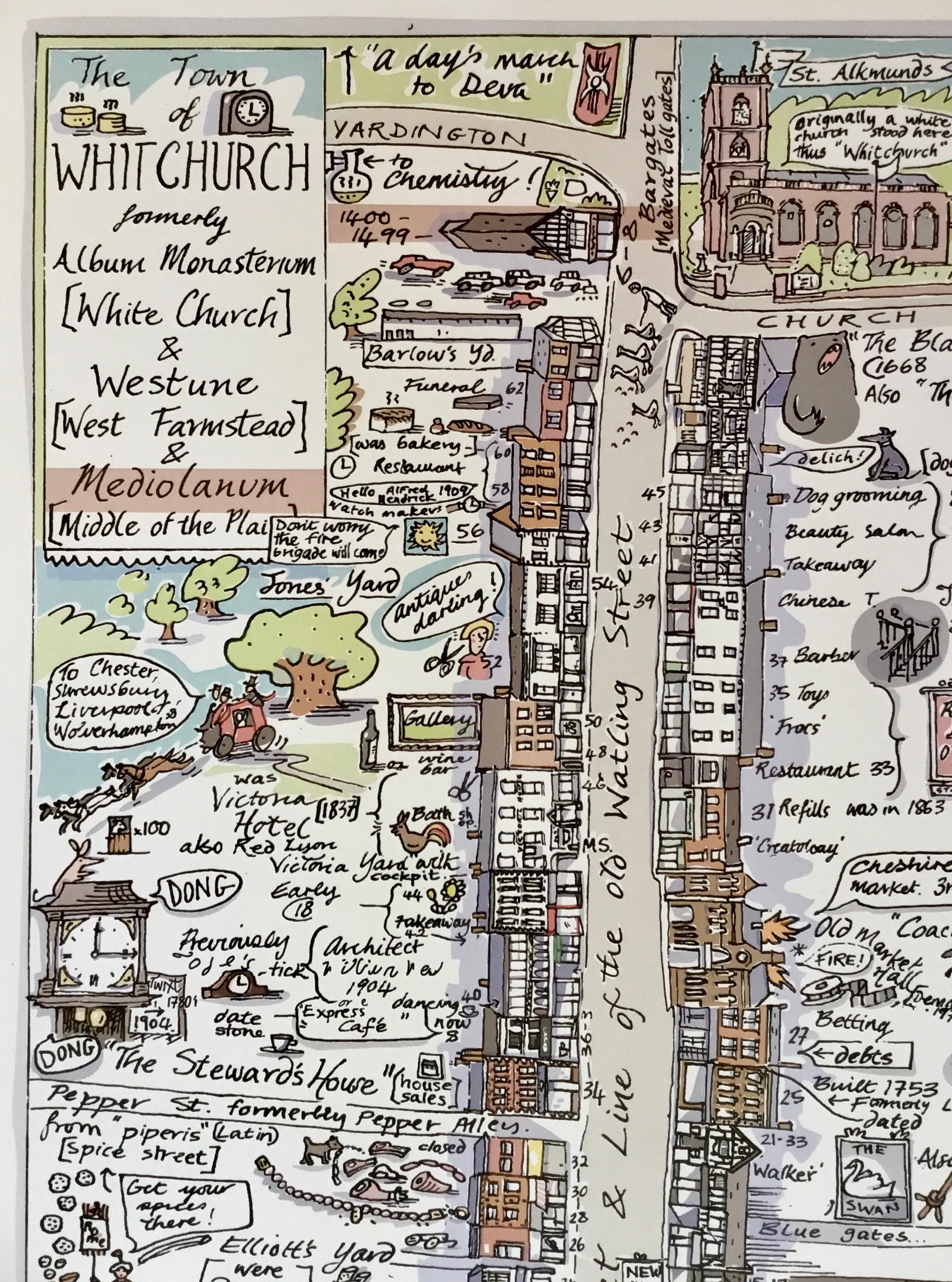 Map of Whitchurch High Street a Map of the Street Featuring - Etsy UK