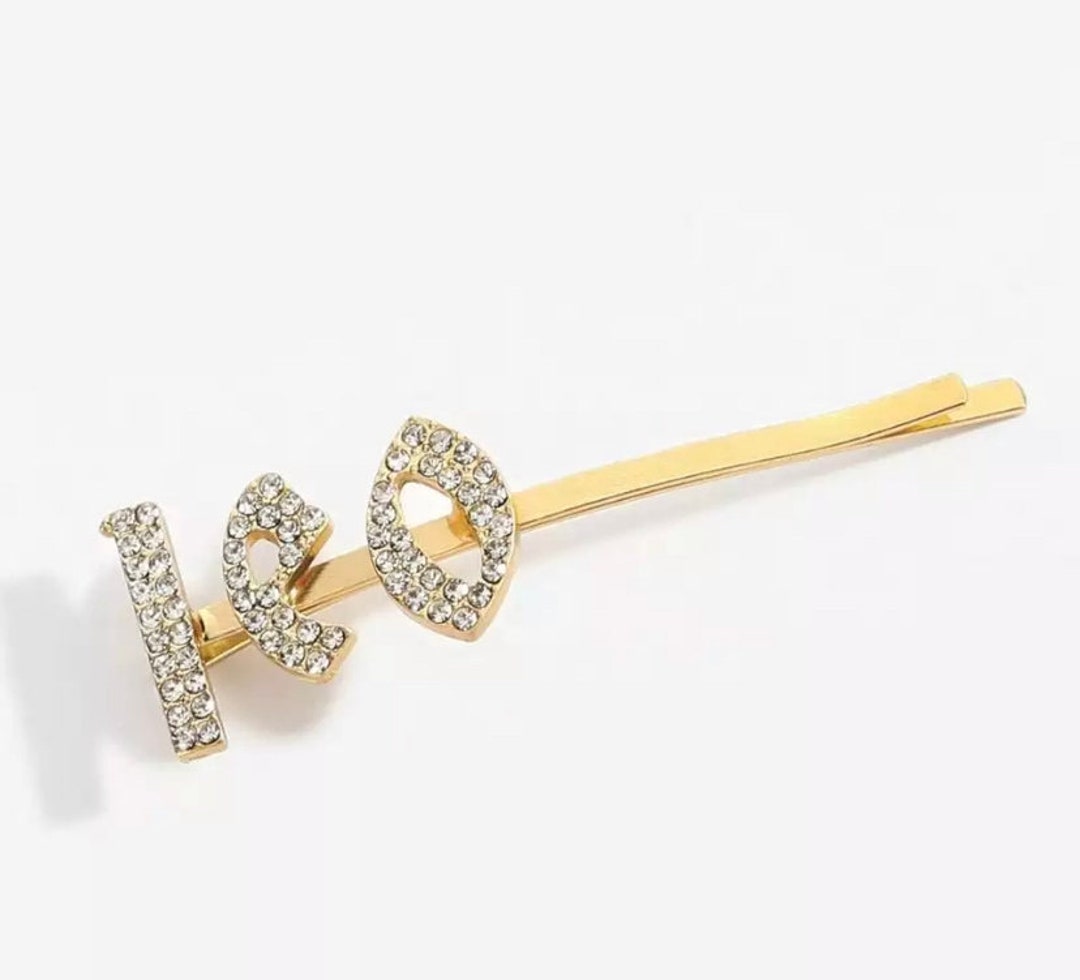 BIRTHDAY BLING LEO Rhinestone Letter Hair Pin, Leo Barrette, Hair Clip ...