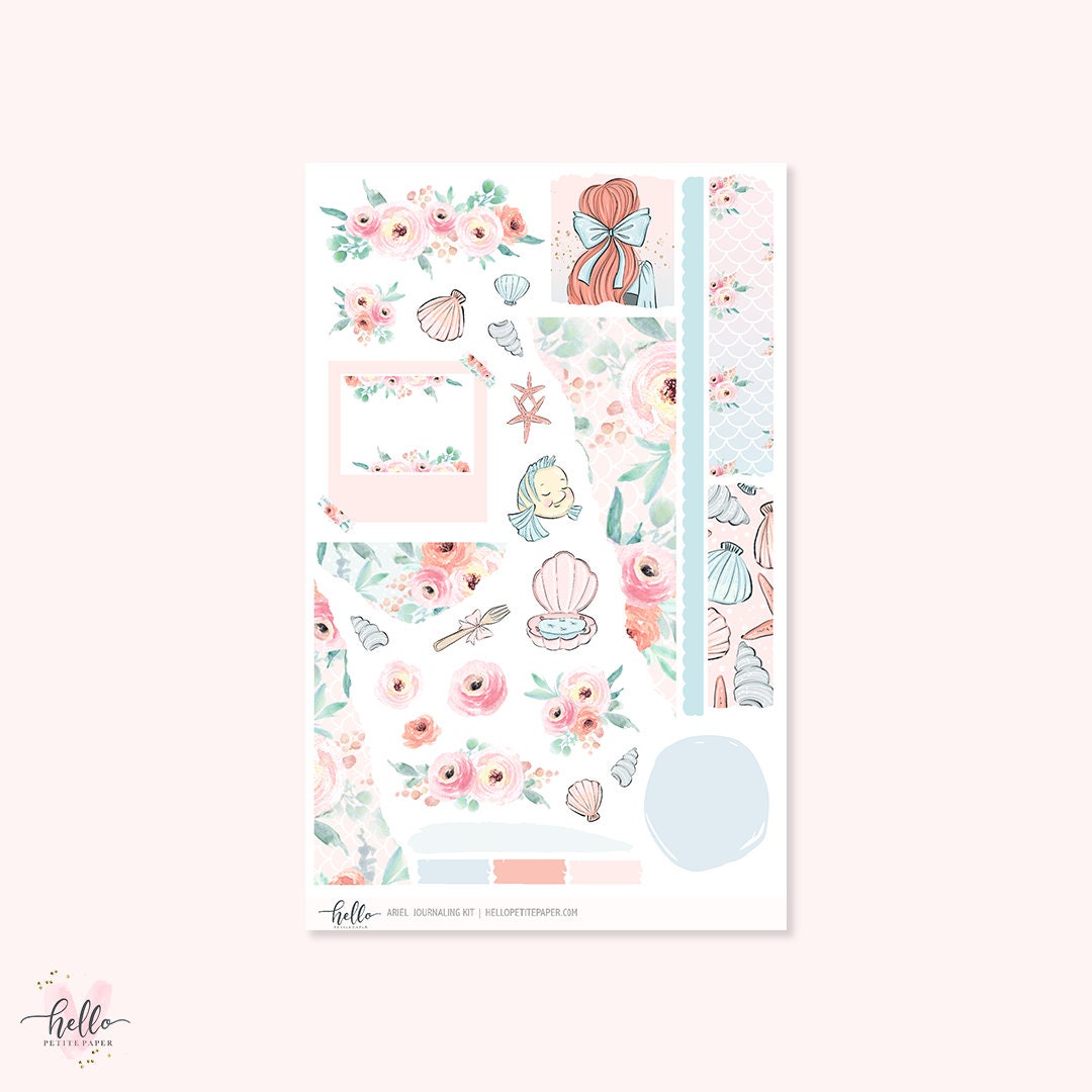 Journaling Stickers Kit - Ariel Princess Stickers | Bullet Journaling ...