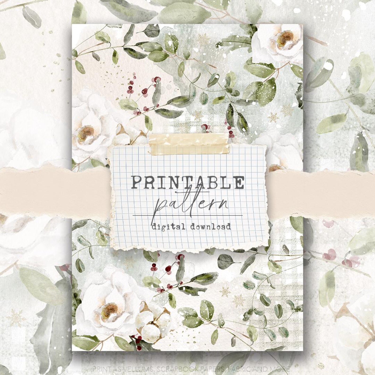 Printable Pattern (digital Download) - for Scrapbook Papers, Vellum ...