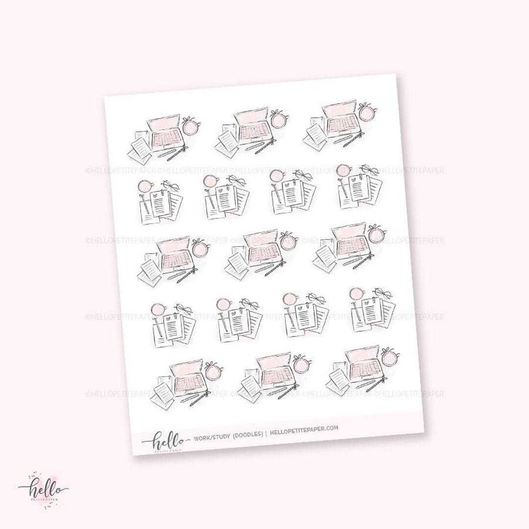 Doodle Icons WORKING Hand-drawn Planner Stickers - Etsy