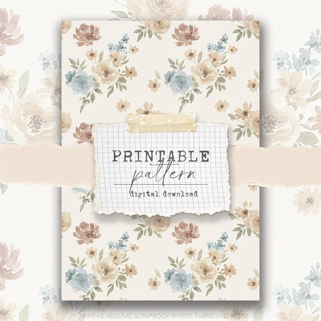 Printable Pattern (digital Download) - for Scrapbook Papers, Vellum ...