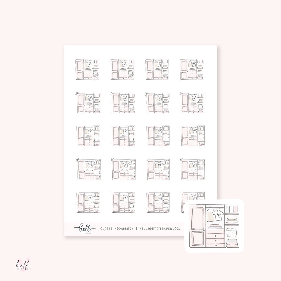 Doodle Icons CLOSET Hand-drawn Planner Stickers - Etsy