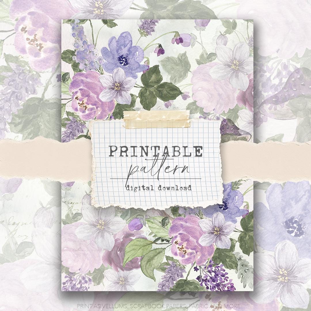 Printable Pattern (digital Download) - for Scrapbook Papers, Vellum ...