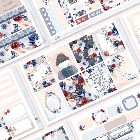 Snow White Sticker Kit / 5 Pages Matte or Glossy Planner | Etsy