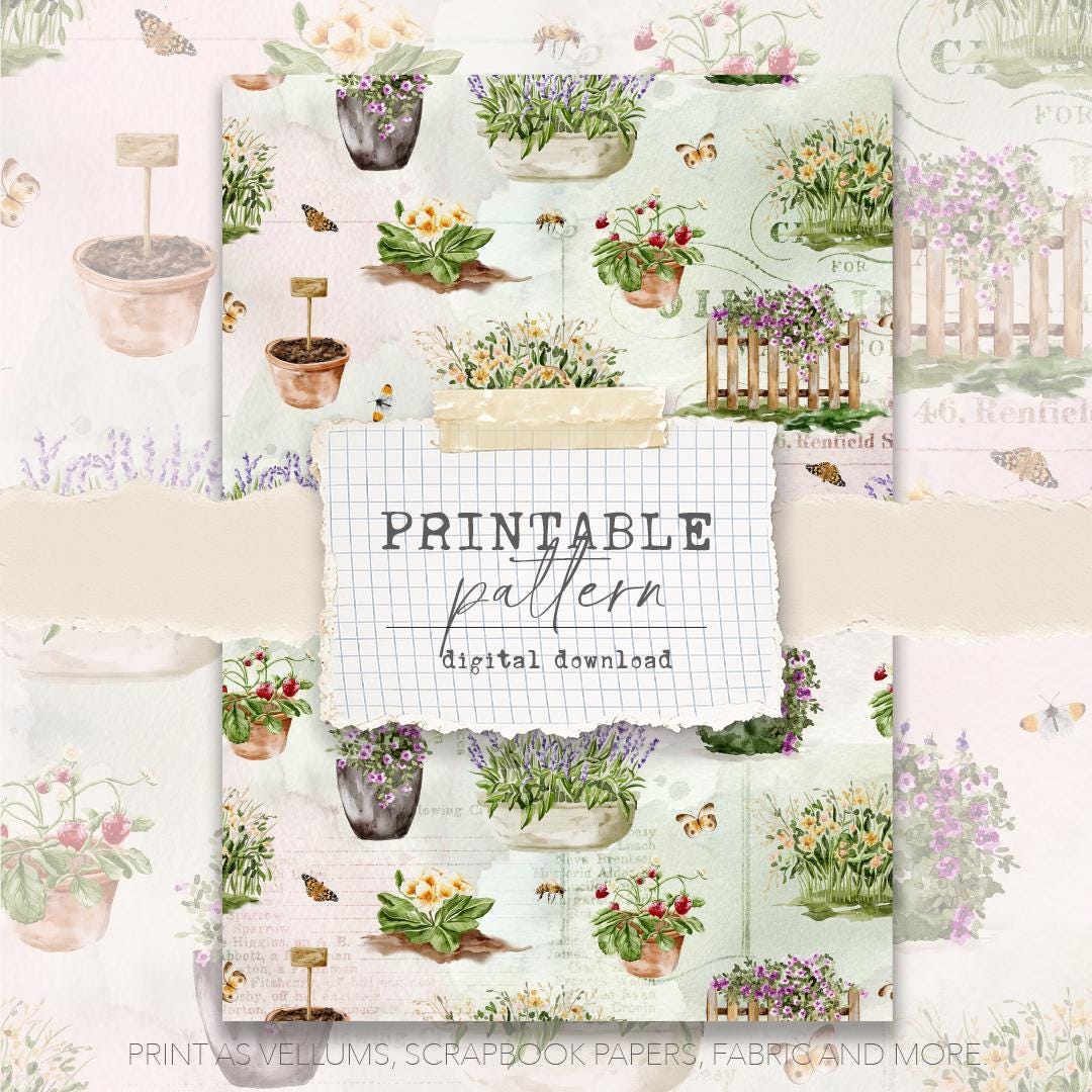 Printable Pattern (digital Download) - for Scrapbook Papers, Vellum ...
