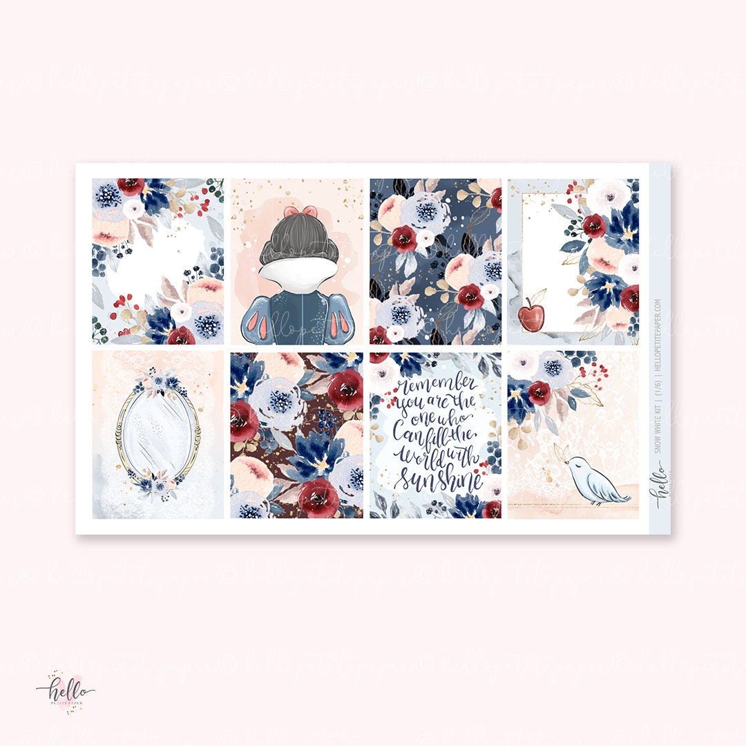 Snow White Sticker Kit / 5 Pages Matte or Glossy Planner - Etsy