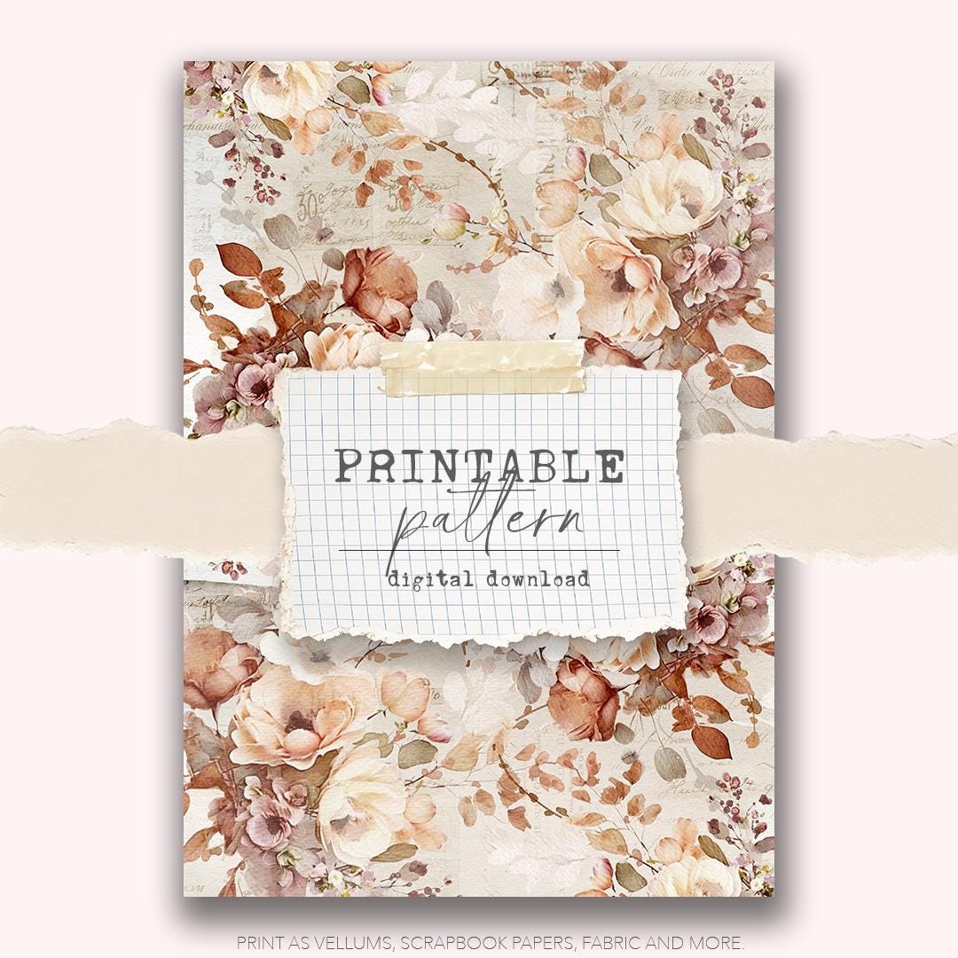Printable Pattern (digital Download) - for Scrapbook Papers, Vellum ...