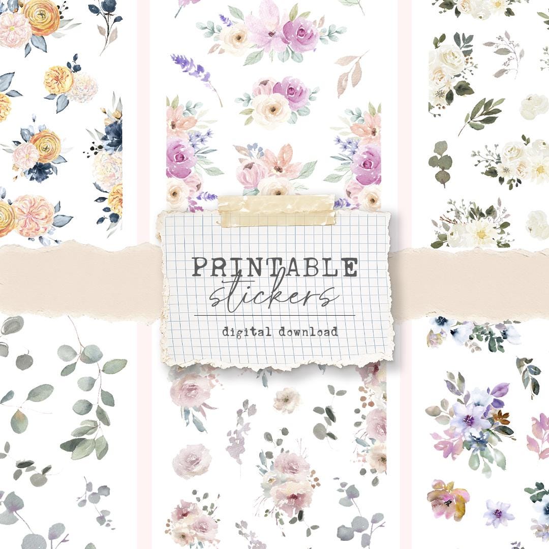 Printable Decorative Stickers - for Planners, Bullet Journal, Journals ...