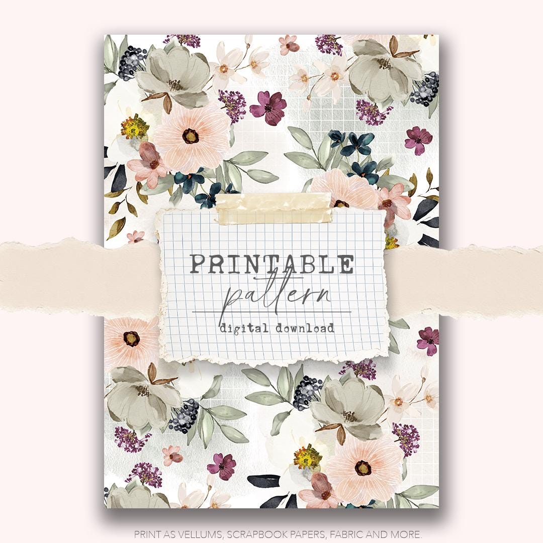 Printable Pattern (digital Download) - for Scrapbook Papers, Vellum ...