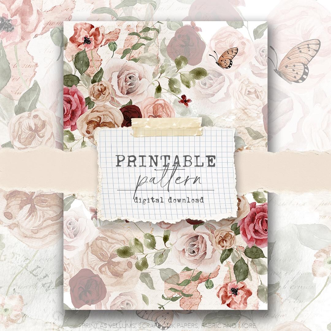 Printable Pattern (digital Download) - for Scrapbook Papers, Vellum ...